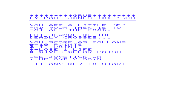 Grub & Defend (1983) - MobyGames