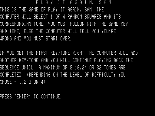 Play It Again, Sam (1980) - MobyGames