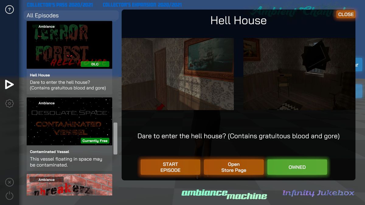 Screenshot of Ambient Channels: Terror Forest - Hell House (Windows, 2021) - MobyGames