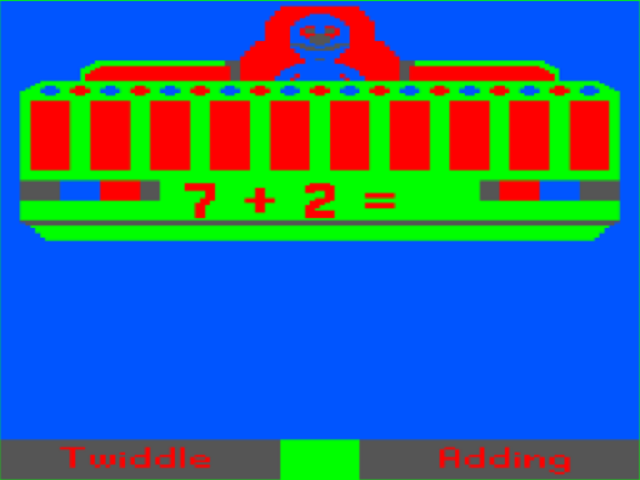Screenshot of Grover's Number Rover (TRS-80 CoCo, 1983) - MobyGames