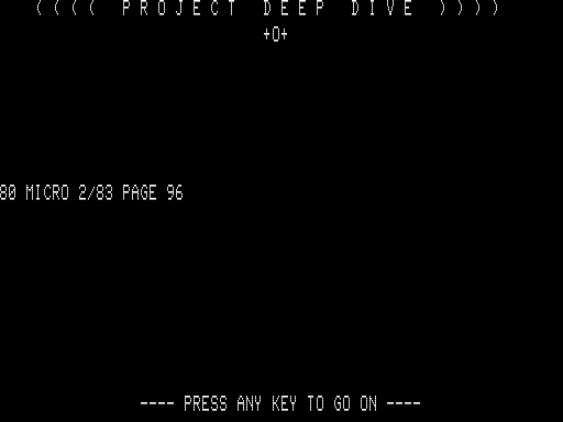 Project Deep Dive (1983) - MobyGames