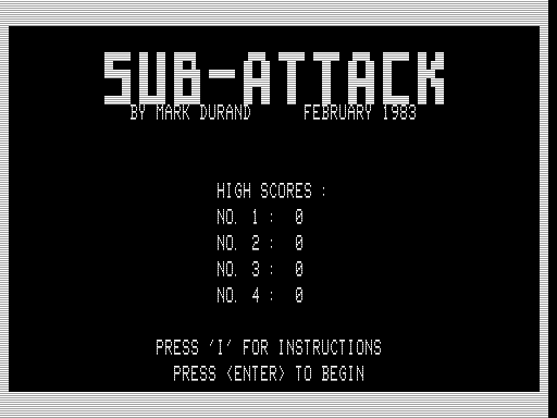 Sub-Attack (1984) - MobyGames