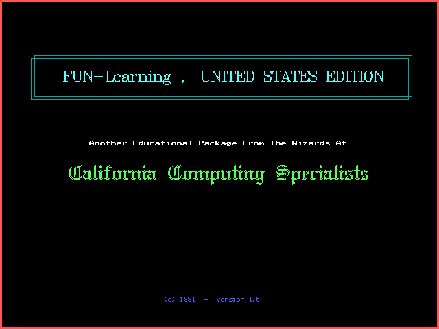 Fun-Learning: United States Edition (1991) - MobyGames