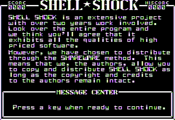 Shell Shock (1985) - MobyGames