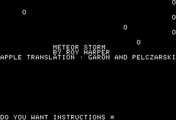 Meteor Storm (1980) - MobyGames