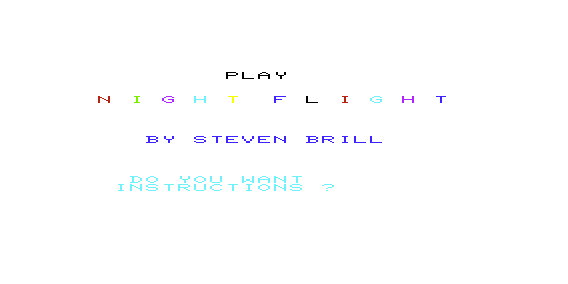 Night Flight (1982) - MobyGames