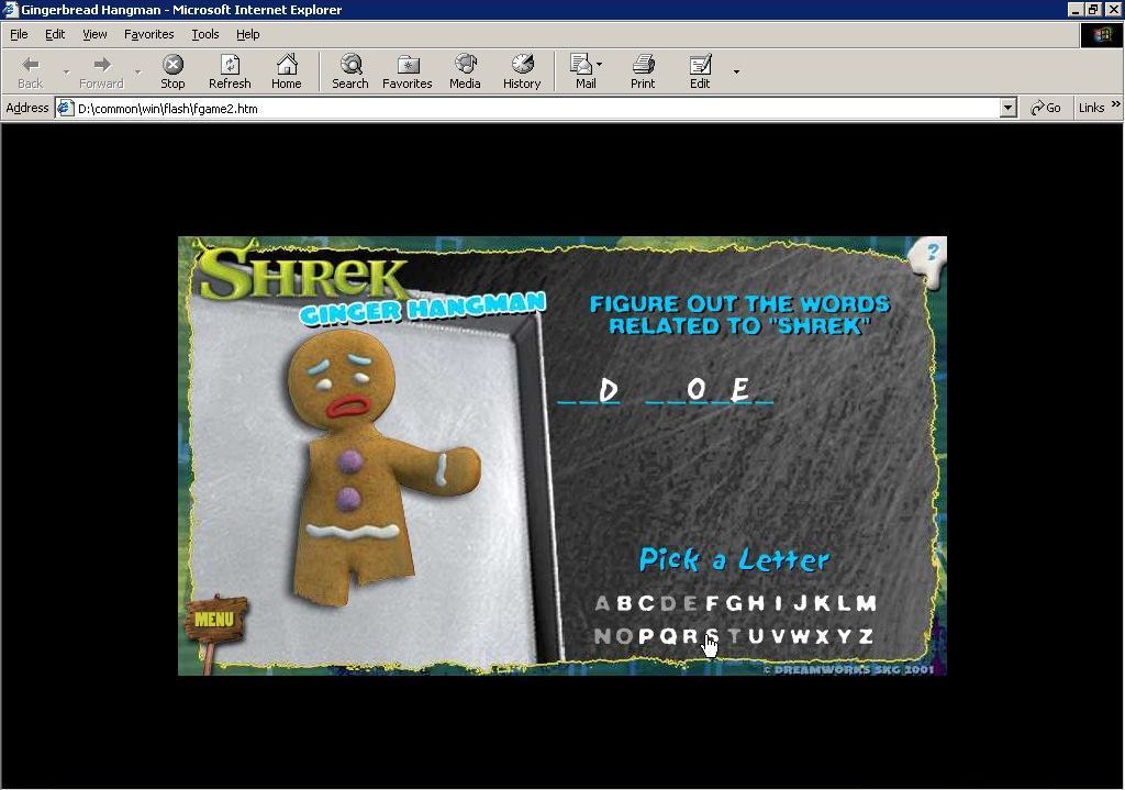 Screenshot of Shrek (included games) (Windows, 2001) - MobyGames