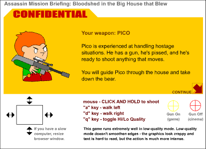 Screenshot of Pico vs Bear (Browser, 1999) - MobyGames