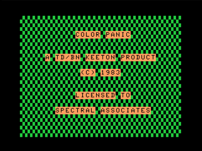 Color Panic (1983) - MobyGames