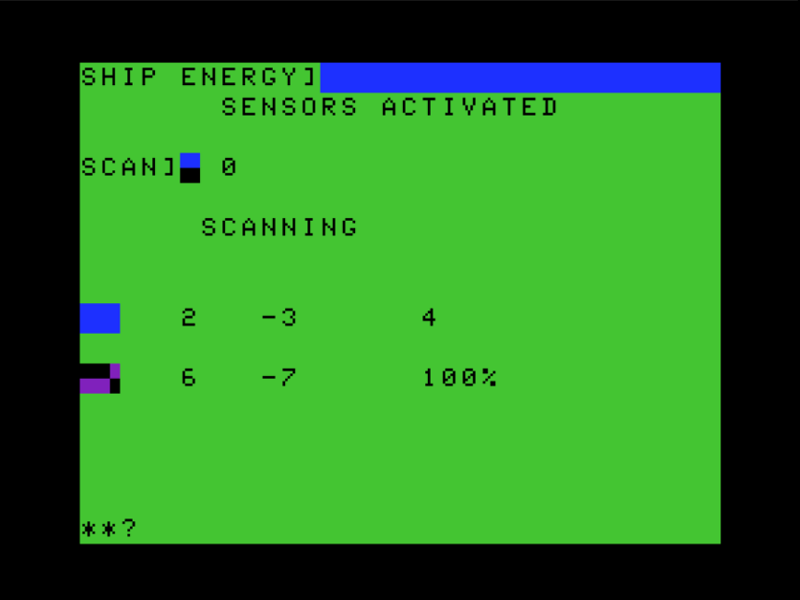 Screenshot of Warp Factor X (TRS-80 CoCo, 1985) - MobyGames