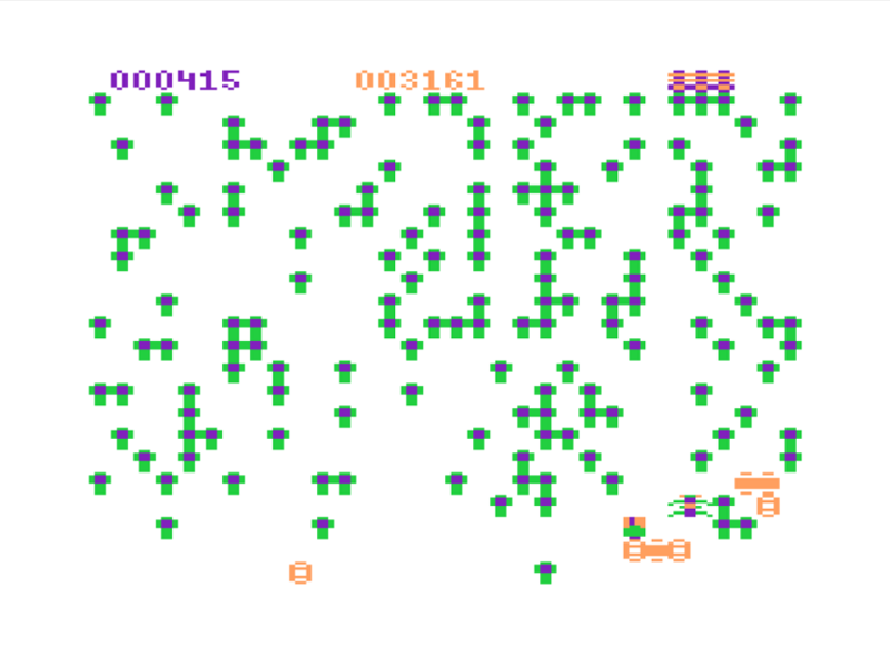 Screenshot of Megapede (TRS-80 CoCo, 1983) - MobyGames