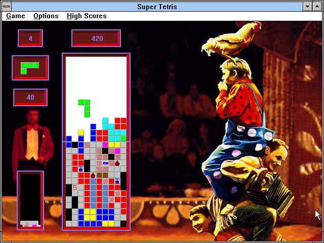 Screenshot of Super Tetris (Windows 3.x, 1991) - MobyGames