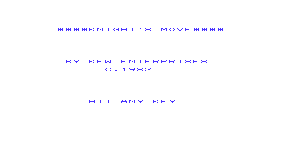 Knight's Move (1982) - MobyGames
