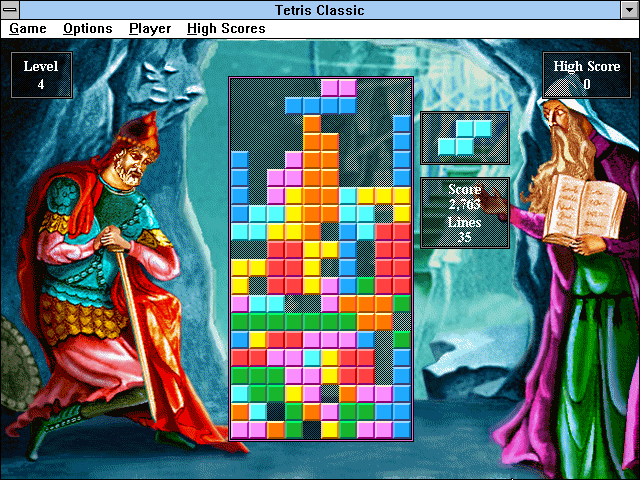 Screenshot of Tetris Classic (Windows 3.x, 1992) - MobyGames