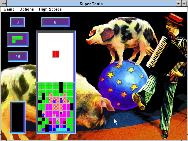 Screenshot of Super Tetris (Windows 3.x, 1991) - MobyGames