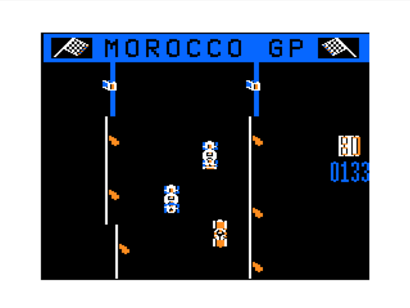 Screenshot of Morocco GP (TRS-80 CoCo, 1983) - MobyGames
