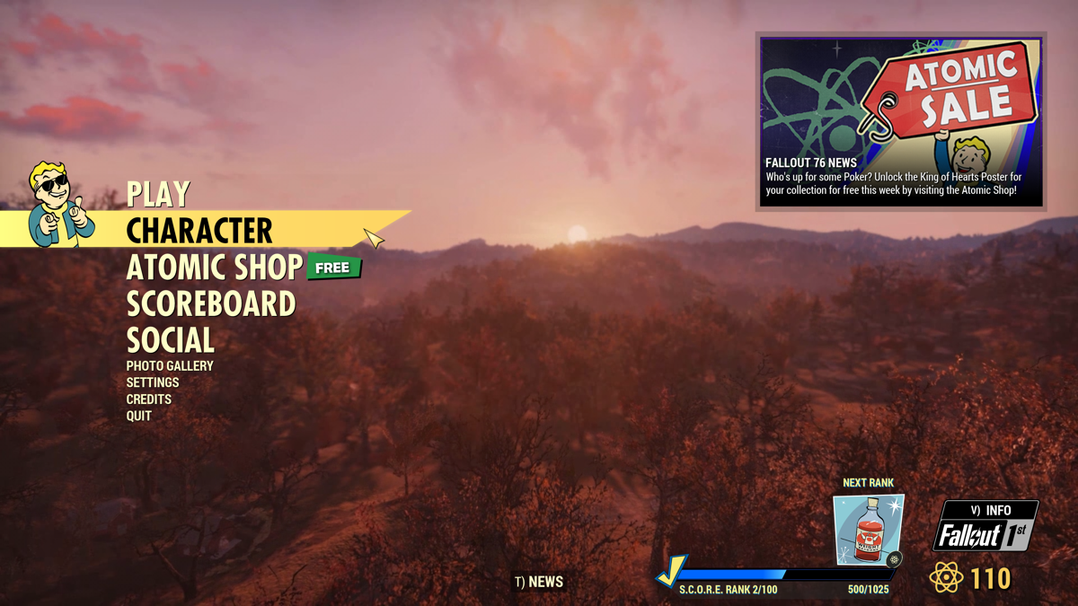 Screenshot of Fallout 76 (Windows Apps, 2018) - MobyGames