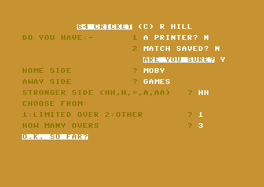 Vic Cricket (1983) - MobyGames