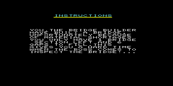 Bridge Man (1983) - MobyGames