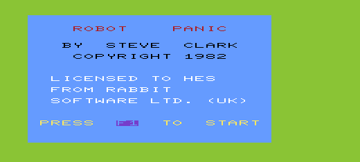 Robot Panic (1982) - MobyGames