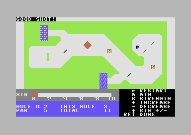 Screenshot of Miniature Golf (Commodore 64, 1985) - MobyGames