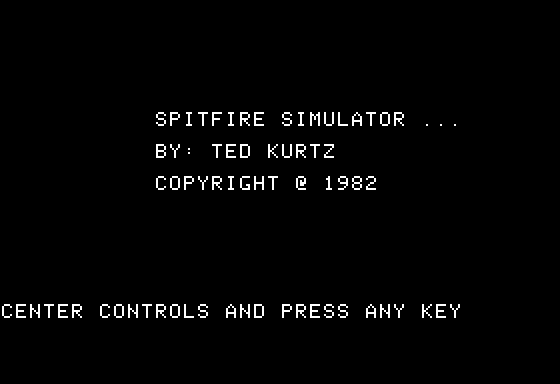 Spitfire Simulator (1982) - MobyGames