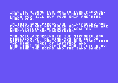 Screenshot of Galleons (Commodore 64, 1984) - MobyGames