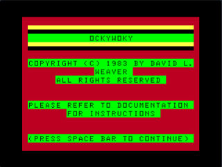 Screenshot of Ockywoky (TRS-80 CoCo, 1983) - MobyGames
