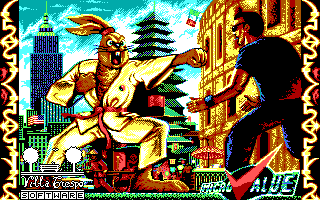 Screenshot of International Ninja Rabbits (DOS, 1991) - MobyGames