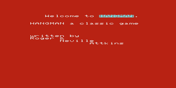 Hangman (1984) - MobyGames