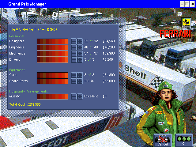Screenshot of Grand Prix Manager (Windows 3.x, 1995) - MobyGames