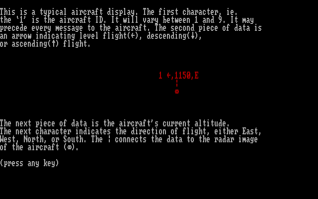 Screenshot of Air Traffic Controller (DOS, 1980) - MobyGames