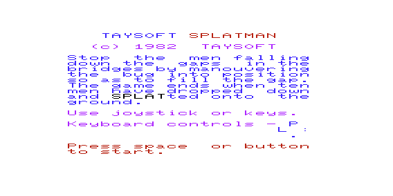 Splatman (1982) - MobyGames