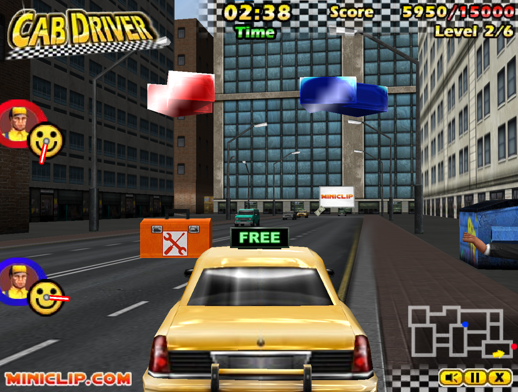 Screenshot of Cab Driver (Browser, 2008) - MobyGames