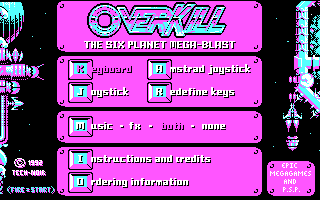 Screenshot of OverKill (DOS, 1992) - MobyGames