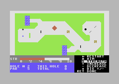 Screenshot of Miniature Golf (Commodore 64, 1985) - MobyGames