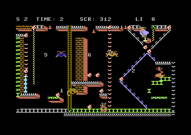 Screenshot of Jump! Machine (Commodore 64, 1987) - MobyGames