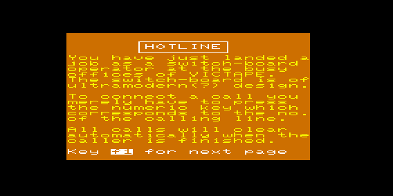 Hotline (1984) - MobyGames