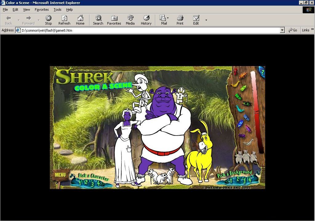 Screenshot of Shrek (included games) (Windows, 2001) - MobyGames