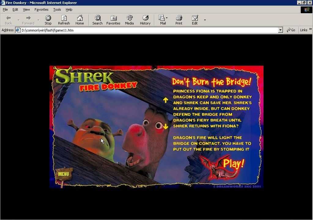 Screenshot of Shrek (included games) (Windows, 2001) - MobyGames