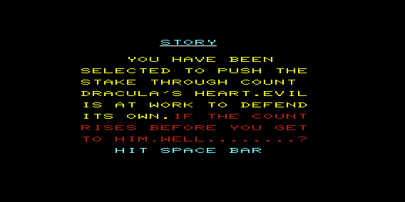 Screenshot of Dracula (VIC-20, 1982) - MobyGames