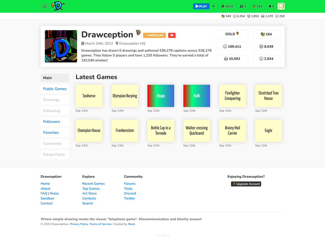 Screenshot of Drawception (Browser, 2012) - MobyGames