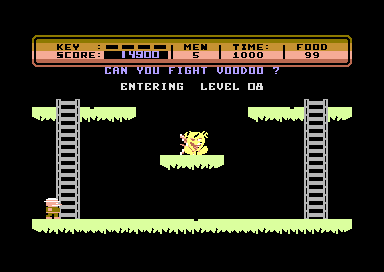 Screenshot of Jungle Drums (Commodore 64, 1984) - MobyGames