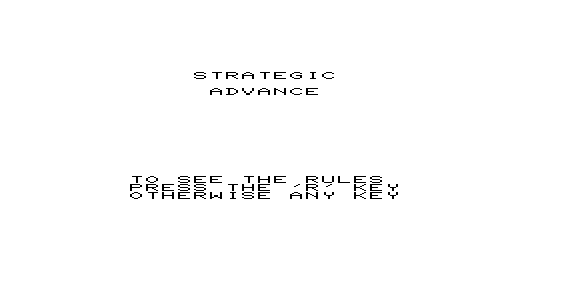 Strategic Advance (1982) - MobyGames