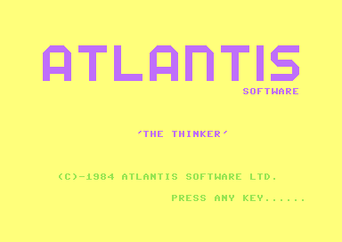 The Thinker (1984) - MobyGames