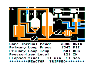 Screenshot of Nuclear Reactor Simulator (TRS-80 CoCo, 1983) - MobyGames