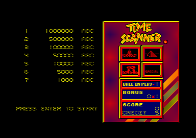 Screenshot of Time Scanner (Amstrad CPC, 1987) - MobyGames