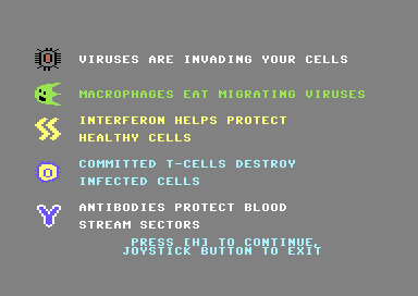 Screenshot of Cell Defense (Commodore 64, 1984) - MobyGames