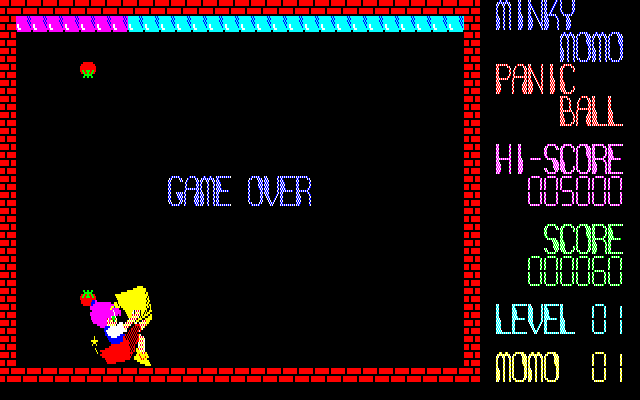 Screenshot of Minky-Momo Panicball (PC-88, 1984) - MobyGames