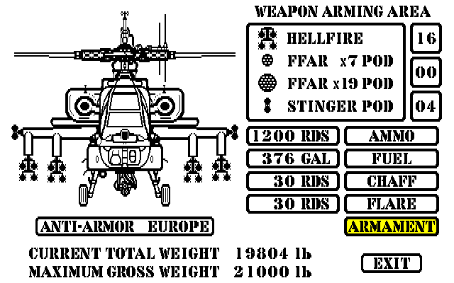 Screenshot of Gunship (PC-88, 1986) - MobyGames
